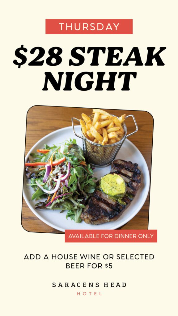 $28 Steak Night - Saracen's Head Hotel
